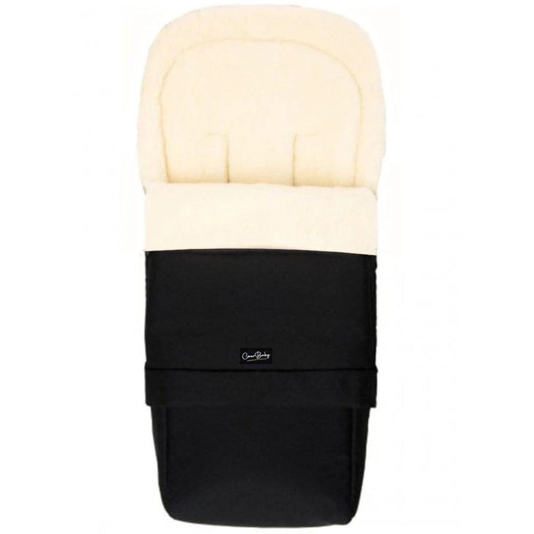 Black Organic Wool Adjustable Footmuff | Cover Baby LLC