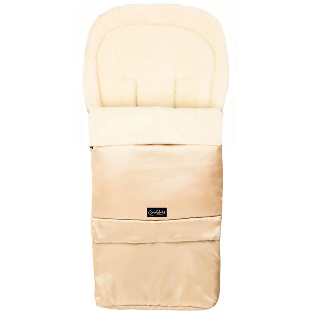 Light Beige Organic Wool Adjustable Footmuff | Cover Baby LLC