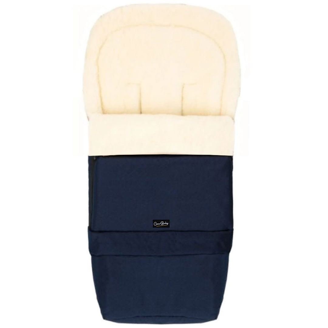 Navy Organic Wool Adjustable Footmuff | Cover Baby LLC