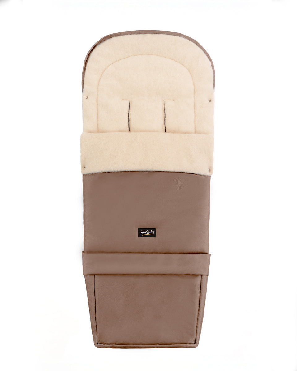 Beige Organic Wool Adjustable Footmuff
